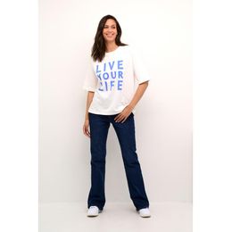 Kaffe T-shirt KAmeri Oversize fit in Chalk/regatta Statement | Gr.: M