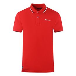 Aquascutum Twin Tipped Kragen Marke Logo Rot Polo-Shirt