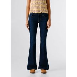 Pepe Jeans Damen Bootcut-Jeans "FLARE LW PIMLICO", blau, Gr. 31, Denim/Jeans, Obermaterial: 83% Baumwolle, 12% Viskose, 4% Elastomultiester, 1%