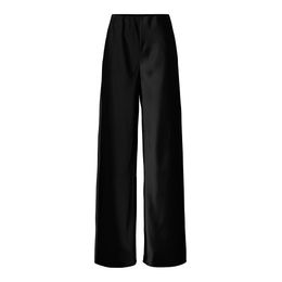 Y.A.S Damen Anzughose "YASPELLA HW WIDE PANTS S. NOOS"schwarz, Gr. XL, gl&auml;nzend, unifarben, Web, Obermaterial: 97% Polyester, 3% Elasthan, Hosen, mit