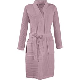 Erwin M&uuml;ller Erwin M&uuml;ller Piqu&eacute; Unisex-Bademantel kurz Hohenfels in mauve | Gr.: XL
