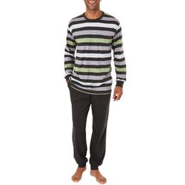 Normann Pyjama Schlafanzug B&uuml;ndchen Streifen - 45763 in grau | Gr.: 58