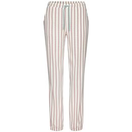 Damen Pyjamahose, VIVANCE DREAMS BY LASCANA, Gr. 36, beige, Single Jersey, Obermaterial: 50% Baumwolle, 50% Viskose, gestreift, Hosen, mit