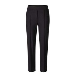 GOLDNER Damen Chinohose "Elegante Jerseyhose mit Biese", schwarz, Gr. 42, Obermaterial: 67% Viskose CV. 27% Polyamid PA. 6% Elasthan EL., Hosen,