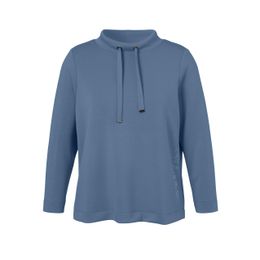 Via Appia Due Damen Sweatshirt "Via Appia Due Sweatshirt", blau, Gr. 44, uni, Obermaterial: 49% Viskose CV. 43% Polyester PES. 8% Elasthan EL.,