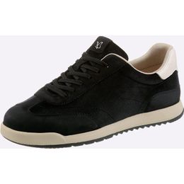 Caprice Damen Sneaker, Gr. 37, schwarz, Glattleder, Textil, Veloursleder, Schuhe