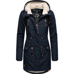 Ragwear Damen Wintermantel "Elsie", blau, Gr. S, Au&szlig;enmaterial: 65% Polyester, 35% Baumwolle. Innenfutter: 100% Polyester. Wattierung: 100%