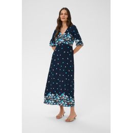 Kaffe Kleid KArosine Tight fit in Midnight Marine Border Flower | Gr.: 40