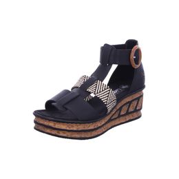 Rieker Keilsandaletten in schwarz/cream | Gr.: 41