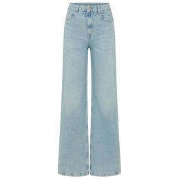 BOSS Orange Damen Weite Jeans "MARLENE HR 12.0 Premium Damenmode", blau, Gr. 33, Denim/Jeans, Obermaterial: 91% Baumwolle, 9% Hanf, Jeans, mit hohem
