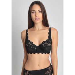 Sassa Mode SASSA Damen B&uuml;gel-BH "Classic Lace", Gr. 75, schwarz, Microtouch, Obermaterial: 90% Polyamid, 10% Elasthan, unifarben, BHs, mit edler Spitze, weiches