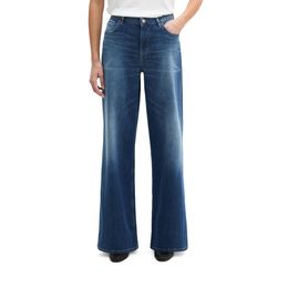 Marc O'Polo MARC O'POLO Damen Weite Jeans, blau, Gr. 30, Denim/Jeans, Obermaterial: 92% Baumwolle, 6% Elastomultiester, 2% Elasthan, Jeans, 5-Pocket, hohe