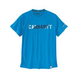 Carhartt Herren T-Shirt "Logo", blau, Gr. S, Obermaterial: 65% Baumwolle CO. 35% Polyester PES., Shirts