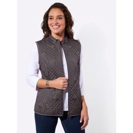 Casual Looks Damen Steppweste, grau, Gr. 46, unifarben, 100% Polyester, Wattierung:100% Polyester, Westen