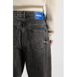 Hugo Damen 5-Pocket-Jeans "Leni", schwarz, Gr. 31, Destroyed-Effekte, unifarben, Denim/Jeans, Obermaterial: 100% Baumwolle, Jeans, Low Rise im