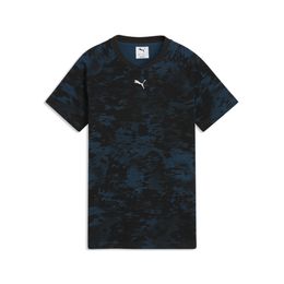 Puma Kinder T-Shirt "Puma Sport Camo T-Shirt Jungen", blau, Gr. 128, Obermaterial: 100% Baumwolle. Rippe: 30% Polyester, 70% Baumwolle, Shirts