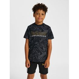 Hummel T-Shirt Hmljr Aop Lebensstil Kinder in BLACK | Gr.: 104
