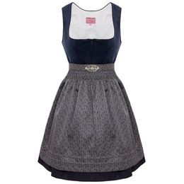 Kr&uuml;ger KR&Uuml;GER Damen Dirndl "Mididirndl AURELA", blau, Gr. 38, Obermaterial: 100% Polyamid PA., Kleider