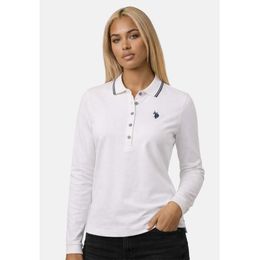 U.S. Polo Assn. Damen Poloshirt Longsleeve P043 in Weiss | Gr.: XXL
