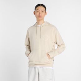 New Balance Herren Kapuzensweatshirt "Circular Logo Hoodie", beige, Gr. L, Obermaterial: 60% Baumwolle, 40% Polyester, Sweatshirts, mit Kapuze, aus