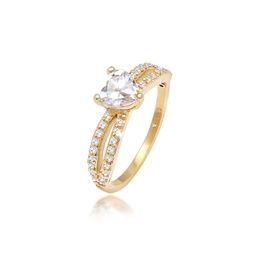 Elli Ring 925 Sterling Silber Herz in Gold | Gr.: 52