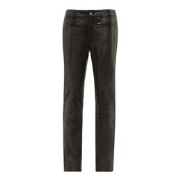 RICANO Damen Lederhose "Lederhose Donna II", schwarz, Gr. L, Obermaterial: 100% Ziegennappaleder GONA., Hosen, Handgefertigt aus echtem Leder