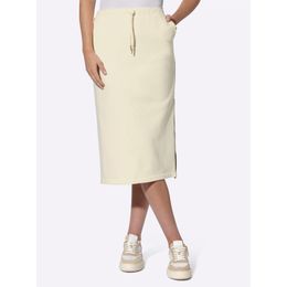 Heine Damen Sweatrock, beige, Gr. 36, gemustert, unifarben, 82% Baumwolle, 18% Polyester, R&ouml;cke