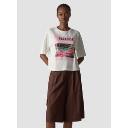 Lecomte Damen Print-Shirt "T-Shirt", wei&szlig;, Gr. 44, unifarben, 100%Baumwolle, Shirts