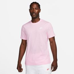 Nike Sportswear Herren T-Shirt "M NSW CLUB TEE"pink foam, w, Gr. XL, Jersey, Obermaterial: 100% Baumwolle, Shirts, mit Logostickerei auf der Brust,