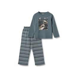 Wheat M&auml;dchen Longsleeve "Wheat Nightwear Matheo", blau, Gr. 104, bedruckt, 100% Baumwolle, Shirts