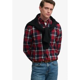 Superdry Herren Langarmhemd "L/S COTTON LUMBERJACK SHIRT", rot, Gr. XXL, kariert, Web, Obermaterial: 100% Baumwolle, Hemden, Baumwolle, regular fit