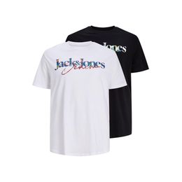 Jack & Jones Plus Jack & Jones Plus T-Shirt 'JJTom' Herren Gr&ouml;&szlig;e 5XL enzian / bordeaux / schwarz / wei&szlig;
