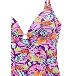 Vivance Damen Tankini, bunt, Gr. 42, bedruckt, Microfaser, Bikini-Sets, mit farbenfrohem Bl&auml;tterdruck