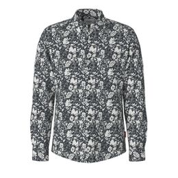 JOOP! JOOP JEANS Herren Langarmhemd "Hansen", schwarz-wei&szlig;, Gr. M, gebl&uuml;mt, gemustert, mehrfarbig, Web, Obermaterial: 100% Baumwolle, Hemden, mit