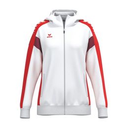 Erima Damen Trainingsjacke mit Kapuze in wei&szlig;/rot | Gr.: 40