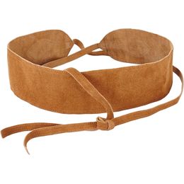 Lascana Damen Tailleng&uuml;rtel "Bindeg&uuml;rtel, Lederg&uuml;rtel, G&uuml;rtel f&uuml;r Kleid & Overall, Bauchg&uuml;rtel", braun, Gr. S, aufgeraut, unifarben, Leder, G&uuml;rtel,