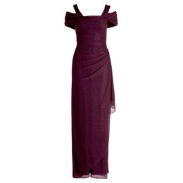 Vera Mont Abendkleid im Glitzer-Look in Grey/Dark Red | Gr.: 42
