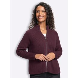 Heine Damen Cardigan, Grau, Gr. 50, Basic Strickjacken, Material: Baumwolle