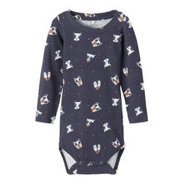 name it Unisex Baby Body mit Allover Print in Blau | Gr.: 68