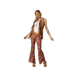 TecTake Blumenkind/Siebzigerjahre-Look, in bunt, Gr. XXL, Weste und Hose | Gr.: L