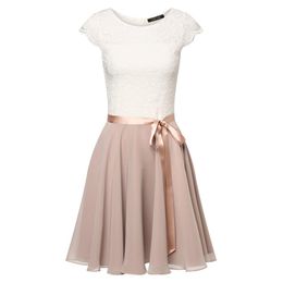 Swing Abendkleid in ecru altrosa - 0001 | Gr.: 40