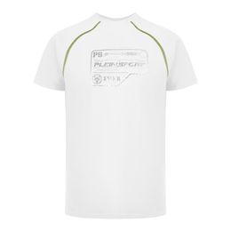 Plein Sport Performance Kurzarm-Logo-T-Shirt in Wei&szlig;
