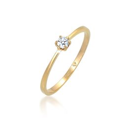 Elli DIAMONDS Ring 585 Gelbgold Verlobungsring in Wei&szlig; | Gr.: 58
