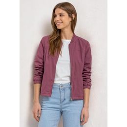 Street One Damen Kurzjacke, lila, Gr. 44, unifarben, Web, 53% Baumwolle, 41% Polyester, 6% Elasthan, Jacken, im soften Baumwoll-Mix