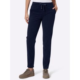 Heine Damen Cordhose, Blau, Gr. 46, R&ouml;hrenhosen, Material: Polyester