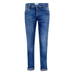 Cartoon Boyfriend-Hose mit Nieten in Blau | Gr.: 36