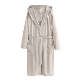 next Morgenmantel Damen Gr&ouml;&szlig;e S/M dunkelbeige / offwhite