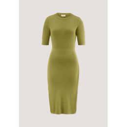 hessnatur Strick Kleid Regular aus Bio-Baumwolle und Wolle in sommermoos | Gr.: XS