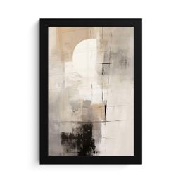 OnlyWow Poster mit Leiste Abstrakte Kunst wei&szlig; schwarz | Gr.: 20 x 30 cm