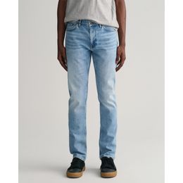 Gant Herren Slim-fit-Jeans "SLIM Gant JEANS", blau, Gr. 30, Denim/Jeans, Obermaterial: 97% Baumwolle, 2% Polyester, 1% Elasthan, Jeans